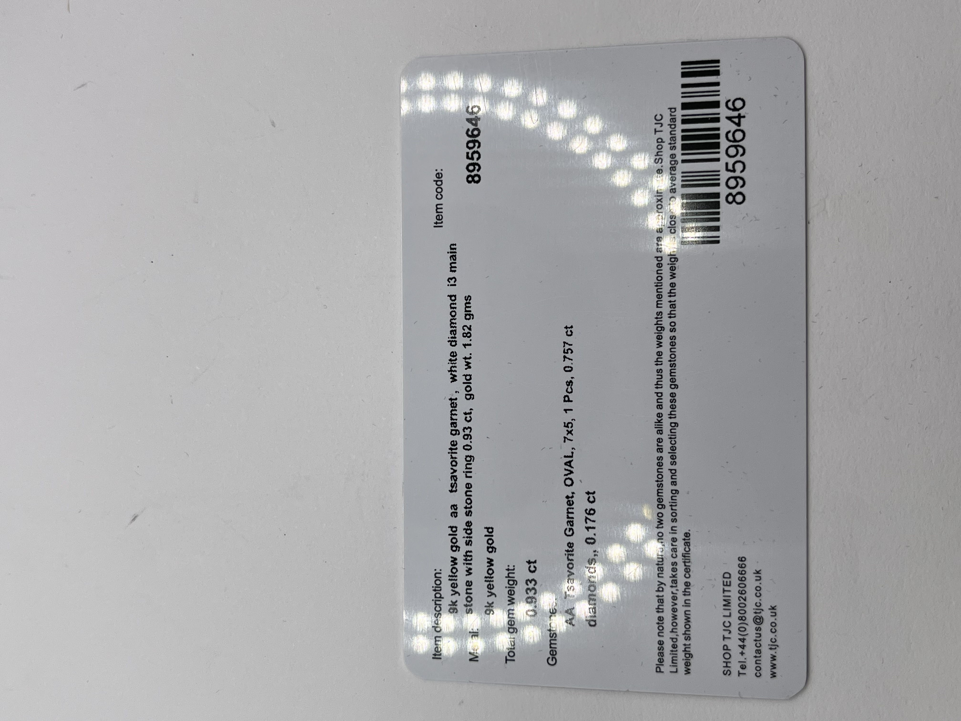 Pre-owned 9ct Gold Tsavorite Garnet & Diamond Ring – Size T With ...